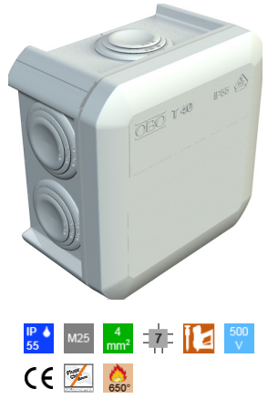 DOZA DE DERIVATIE APARENTA IP55 90X90X52 OBO 2007045 - BADUC Magazin ...